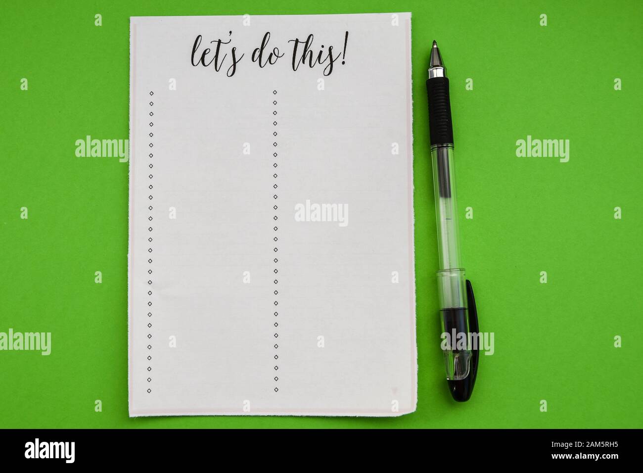 Notebook, To Do List, Pen Stock Photo - Alamy