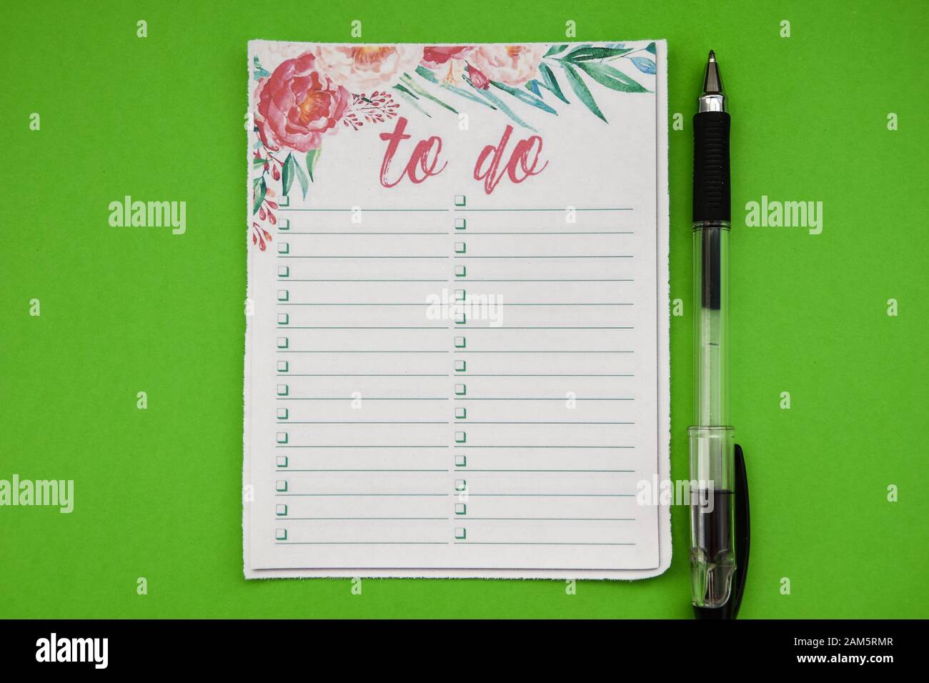 Notebook, To Do List, Pen Stock Photo - Alamy