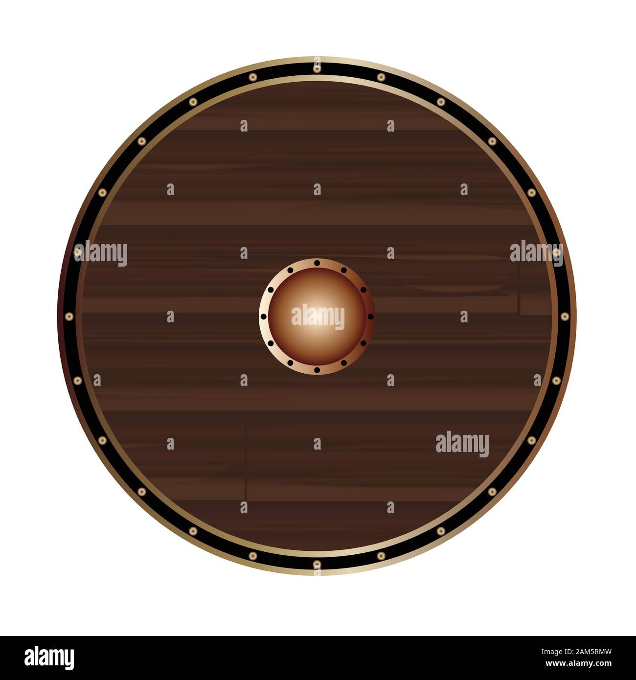 Wooden shield on white Stock Vector Images - Alamy