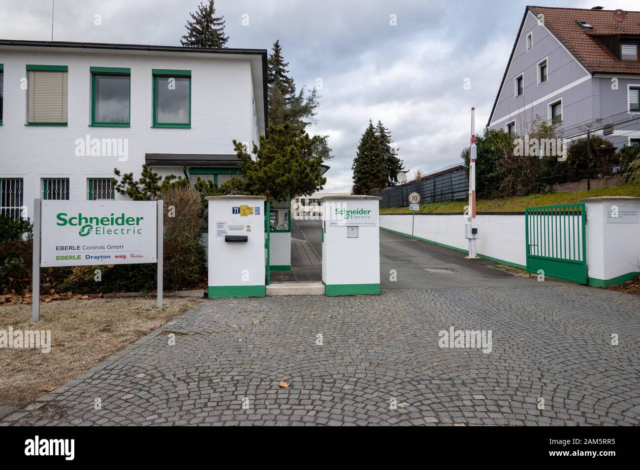 Entrance to Schneider Electric / Eberle Factory, Nuremberg, Germany ...
