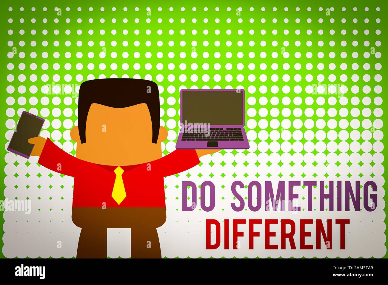 Writing note showing Do Something Different. Business concept for be ...