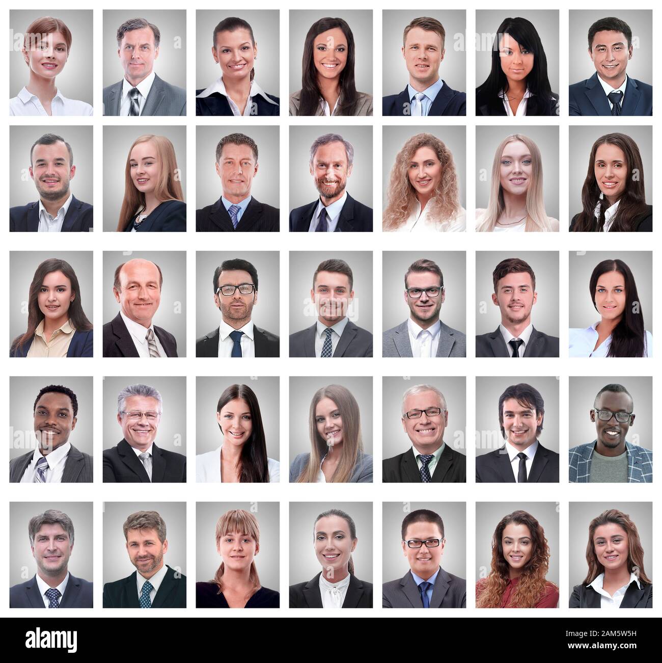 collage of portraits of successful young businessmen Stock Photo - Alamy