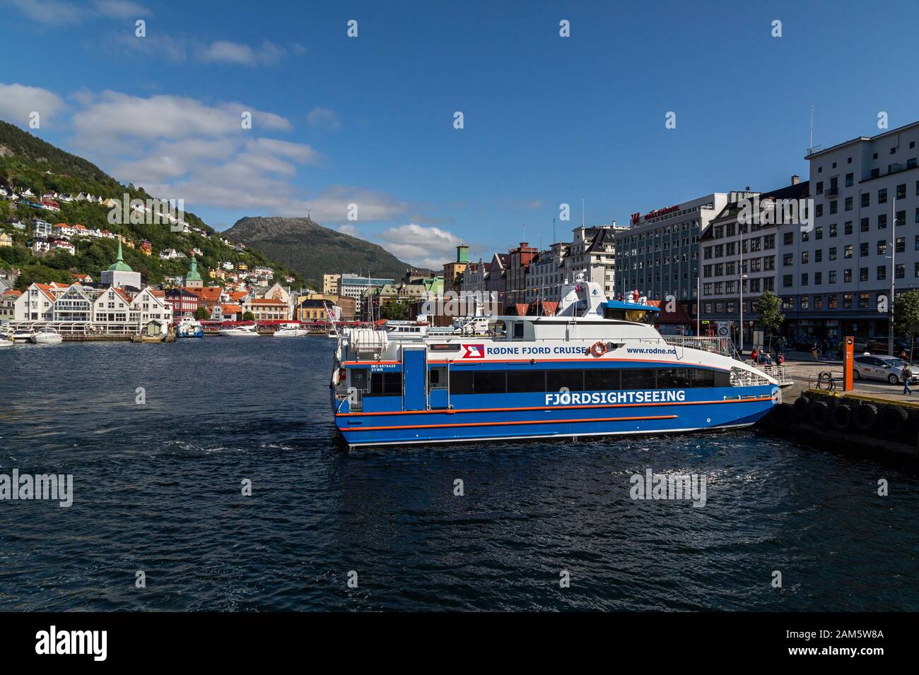 High speed passenger catamaran Rygertroll at Strandkai Terminal in ...