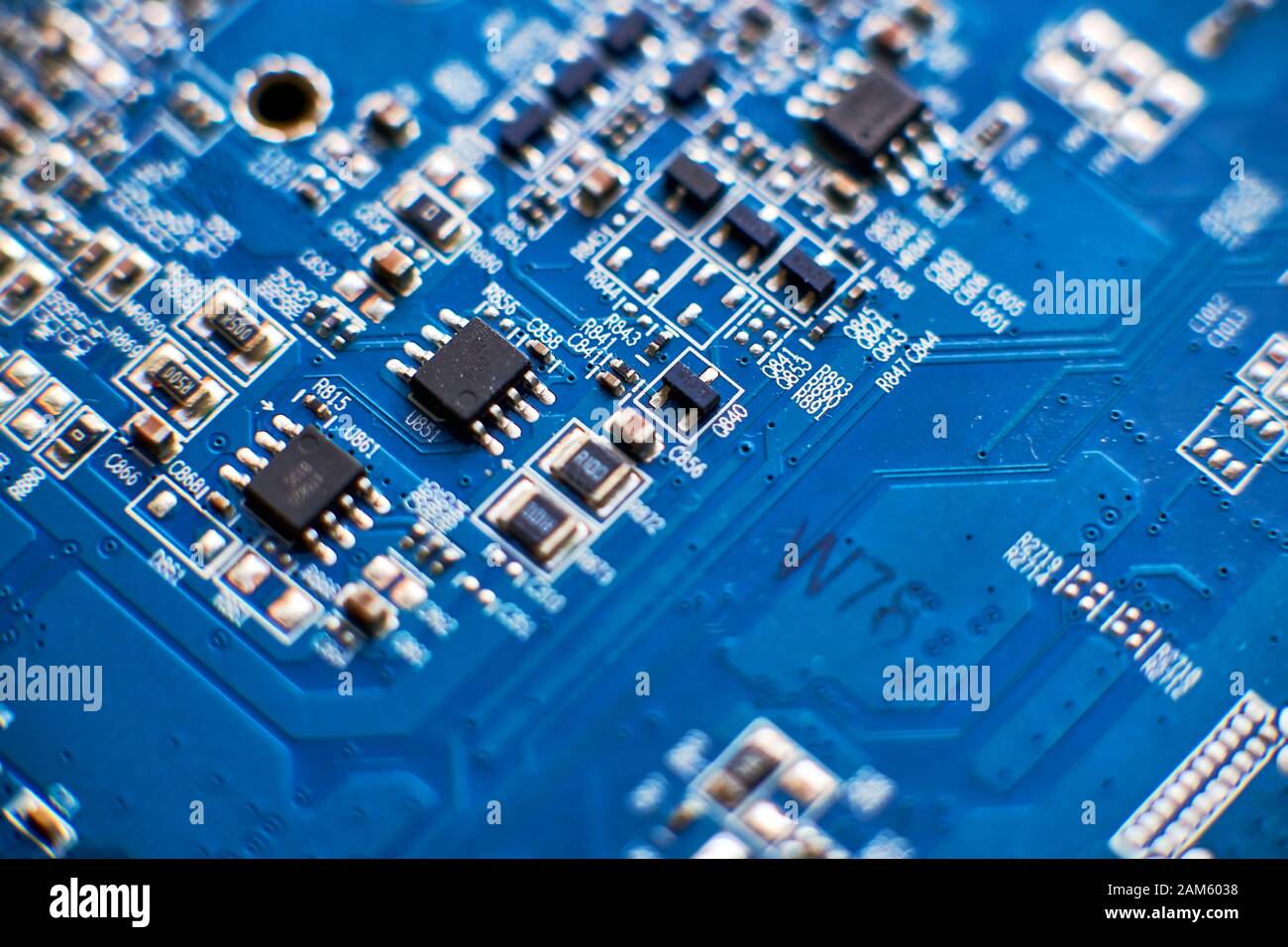 printed circuit Board with chips and radio components electronics Stock ...