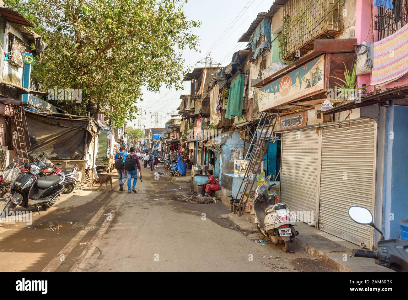 On the street in Dharavi Slum at Mumbai. India Stock Photo - Alamy