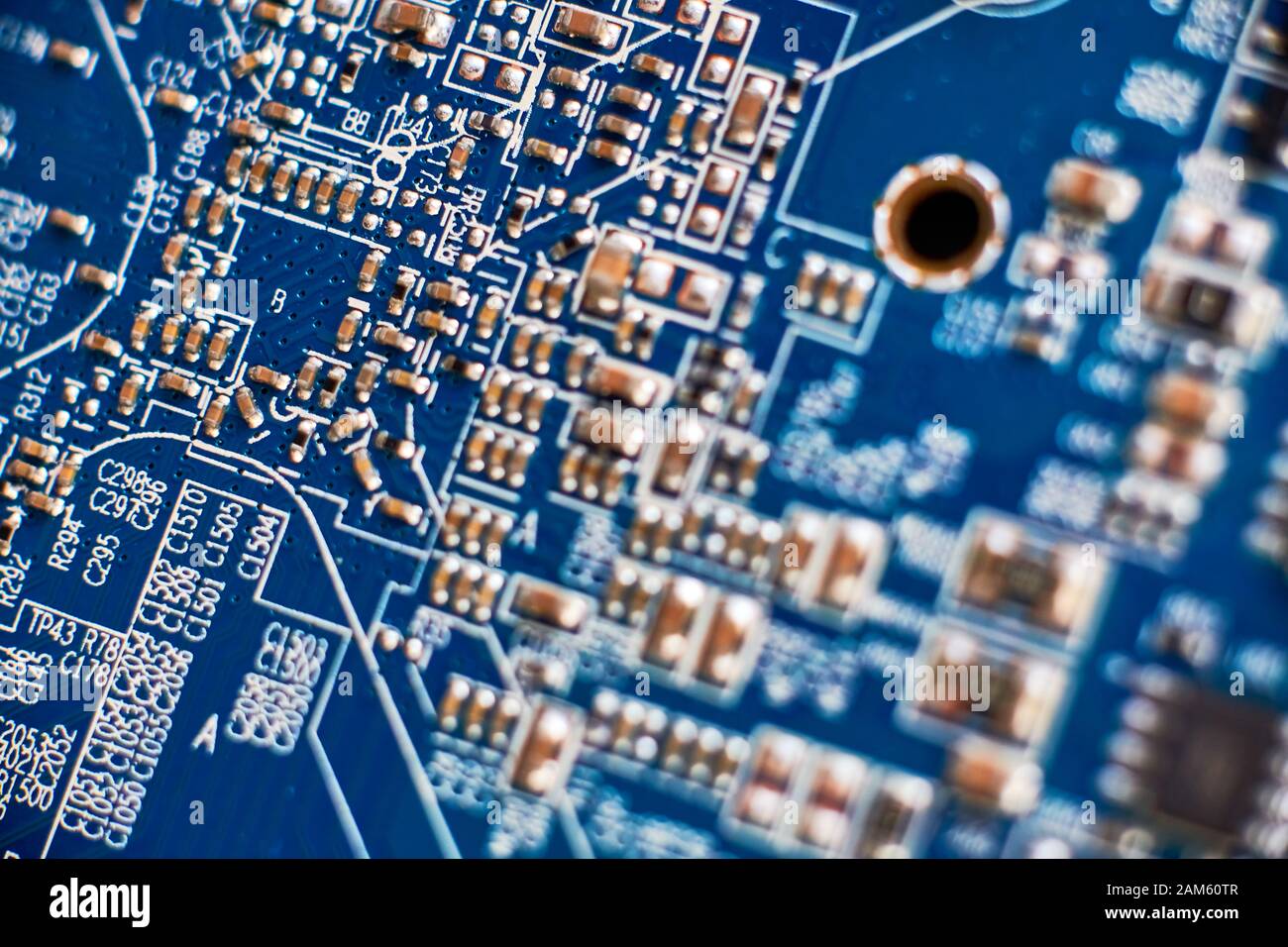 printed circuit Board with chips and radio components electronics Stock ...