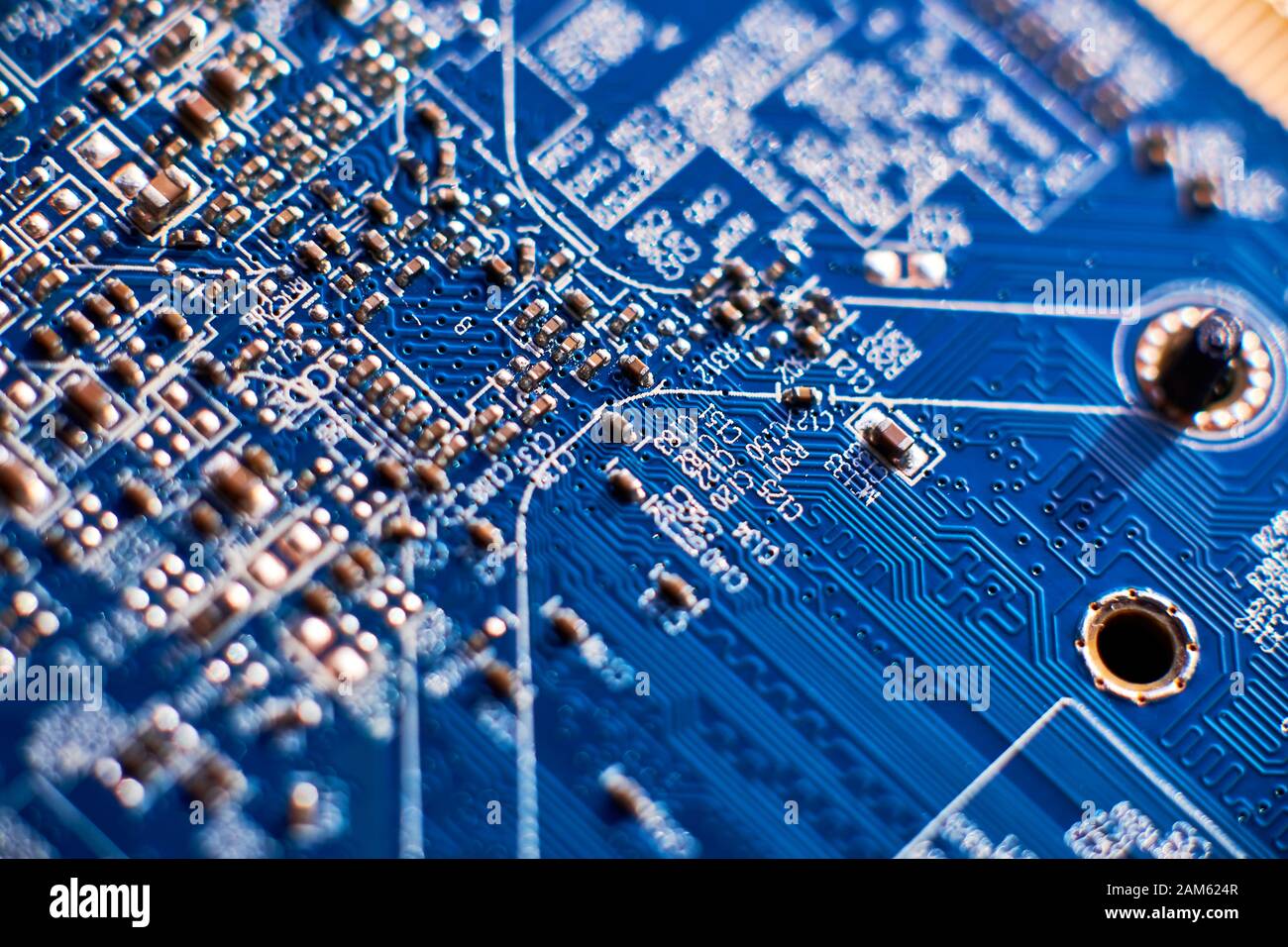printed circuit Board with chips and radio components electronics Stock ...