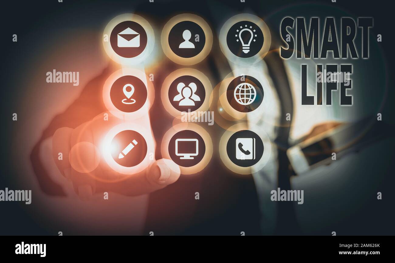 Conceptual hand writing showing Smart Life. Concept meaning approach ...