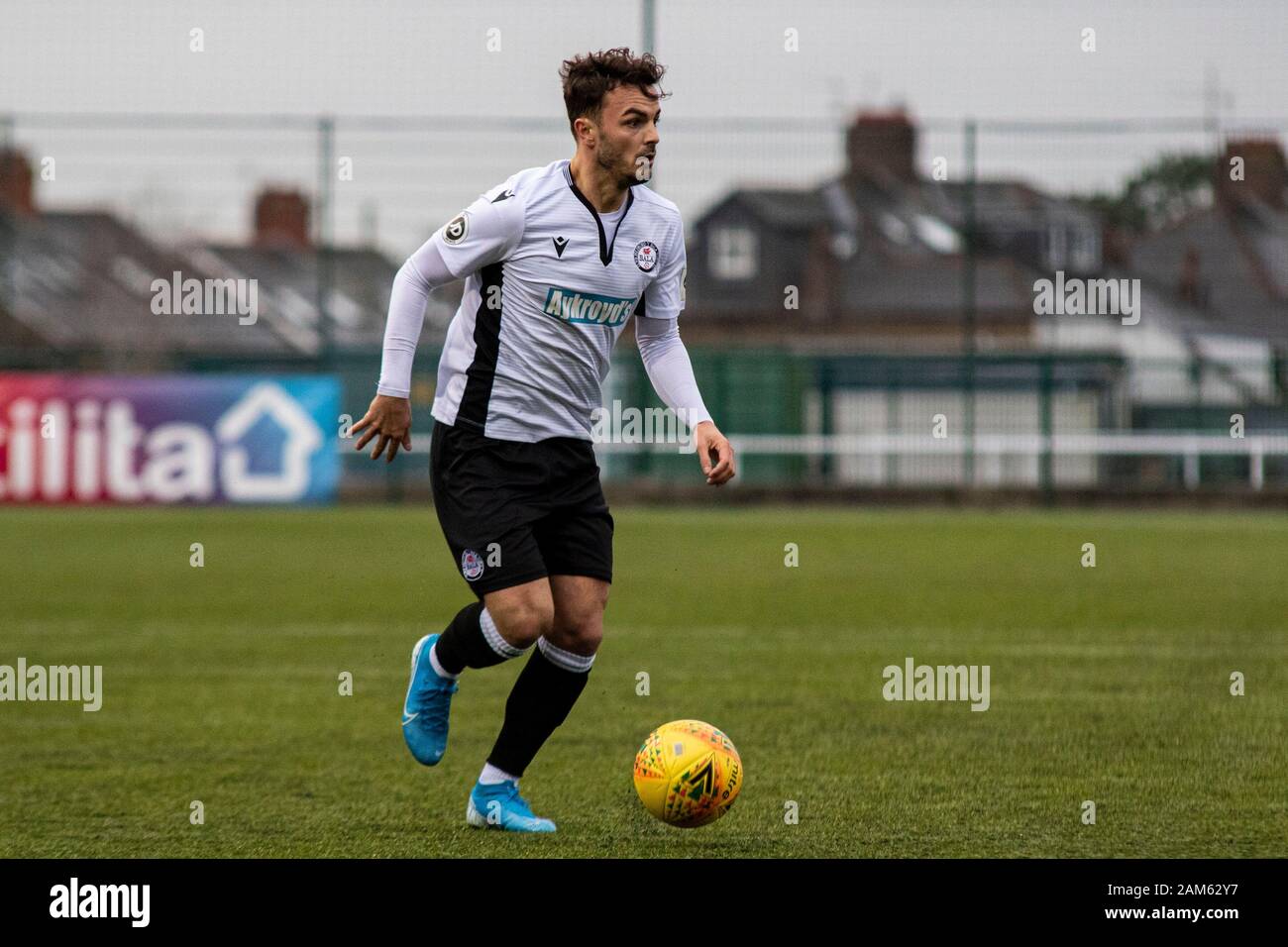 Henry Jones of Bala Town in action. Cardiff Metropolitan University v ...