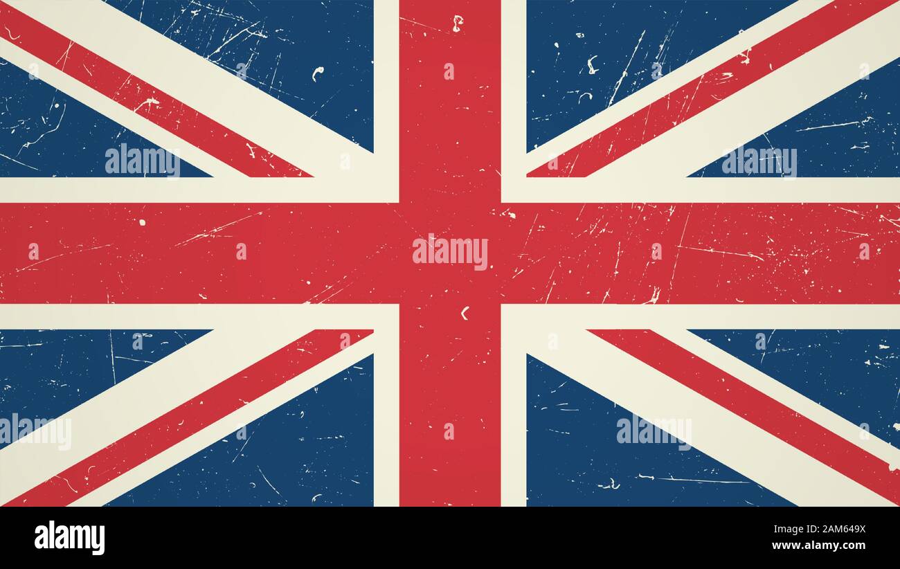 Great Britain flag with grunge texture. Vintage British flag Stock ...