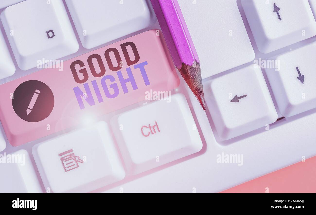 Writing note showing Good Night. Business concept for expressing good ...