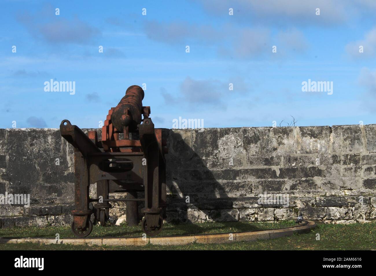 A cannon on Fort Fincastle on the highest point of Nassau, The Bahamas ...