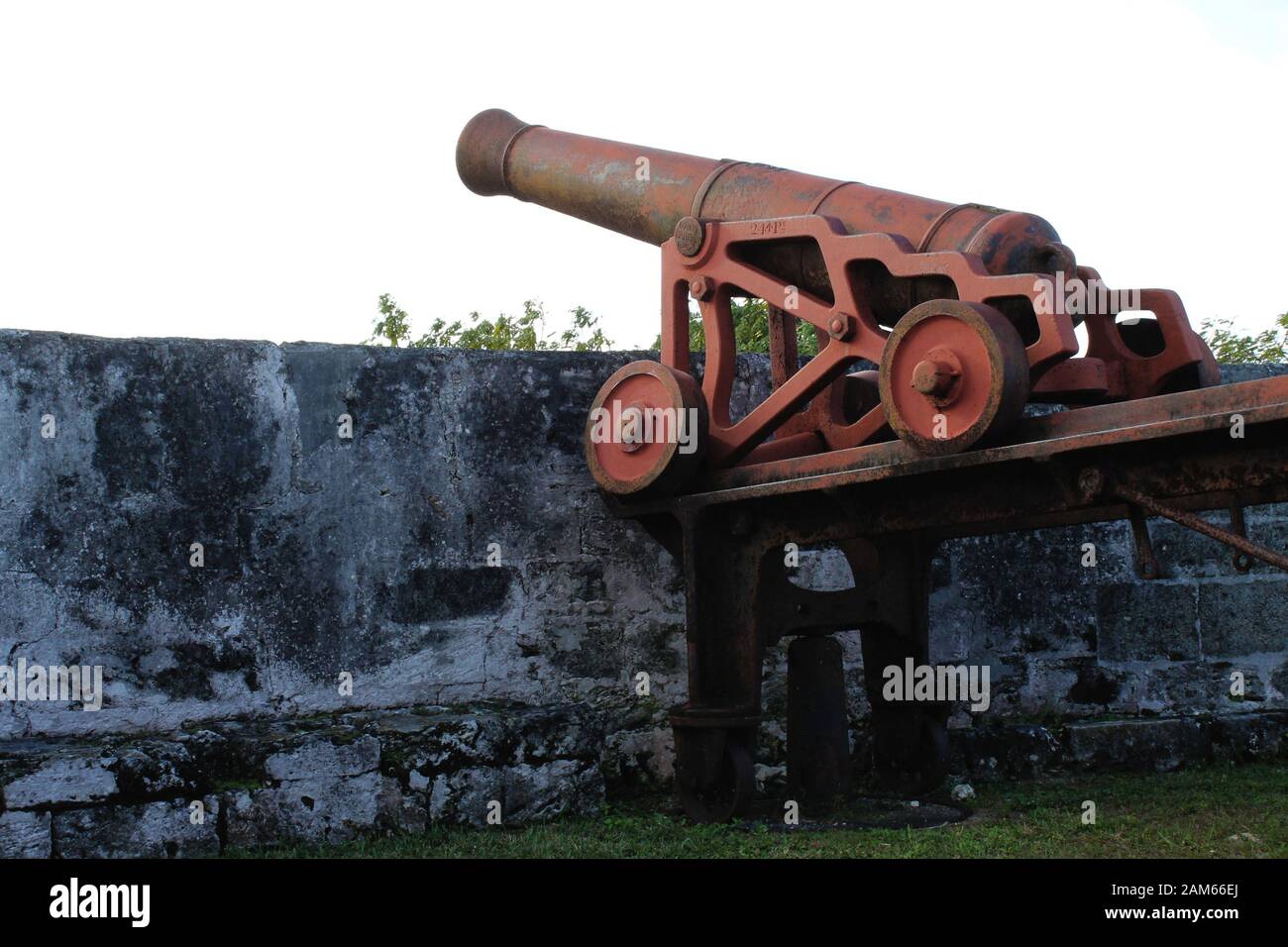 A cannon on Fort Fincastle on the highest point of Nassau, The Bahamas ...