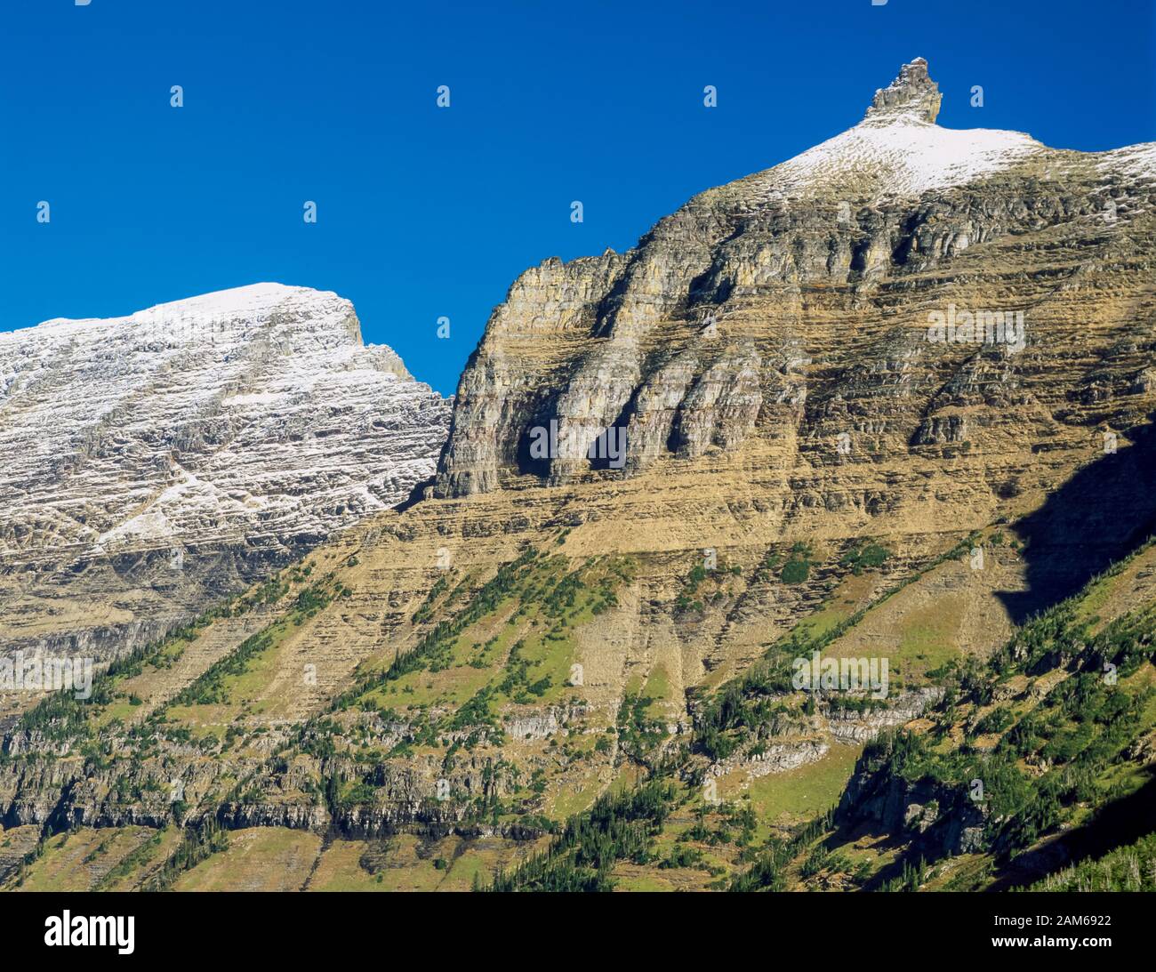 bishops cap along the garden wall viewed from logan pass in glacier ...