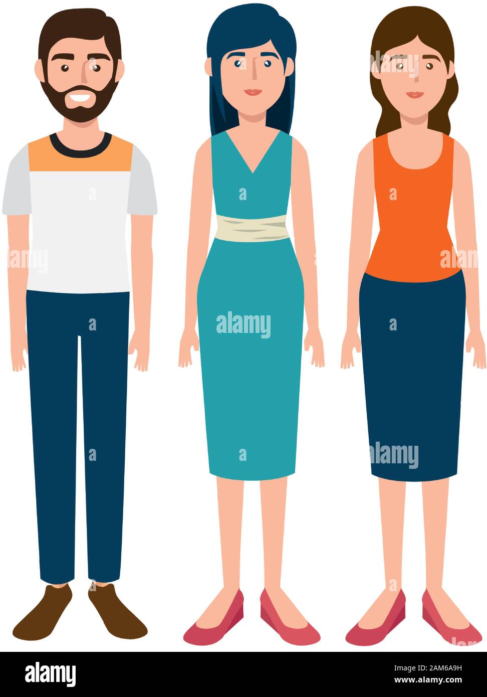 group of young people avatar characters Stock Vector Image & Art - Alamy