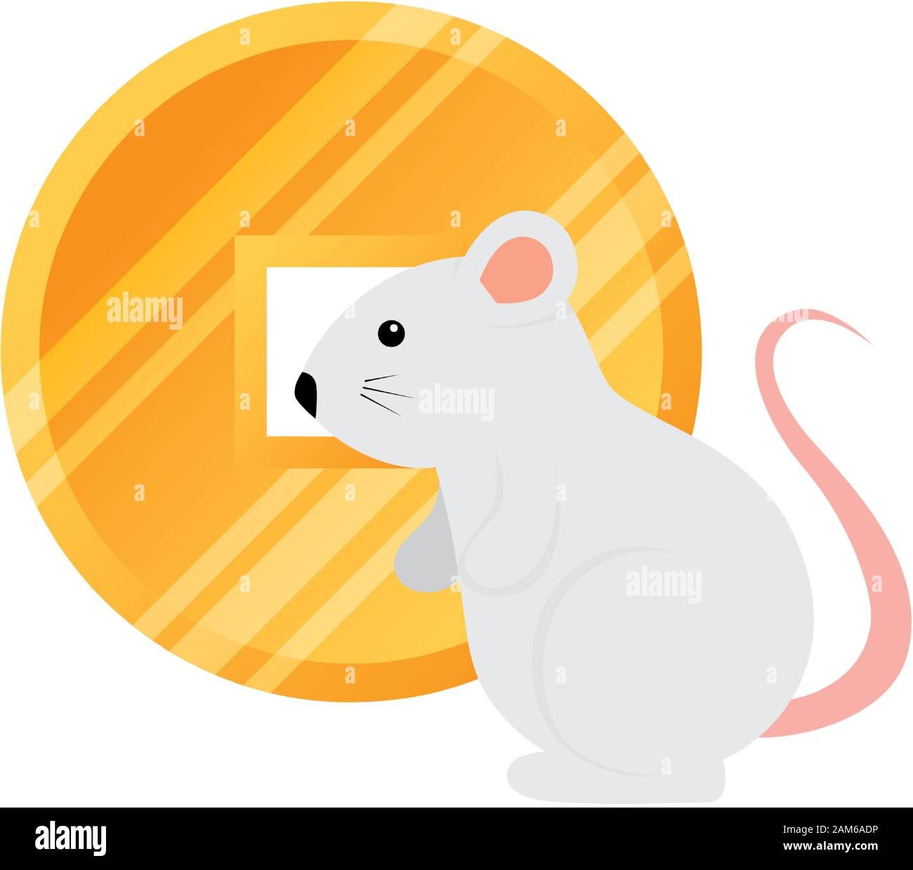 cute rodent rat with golden coin Stock Vector Image & Art - Alamy