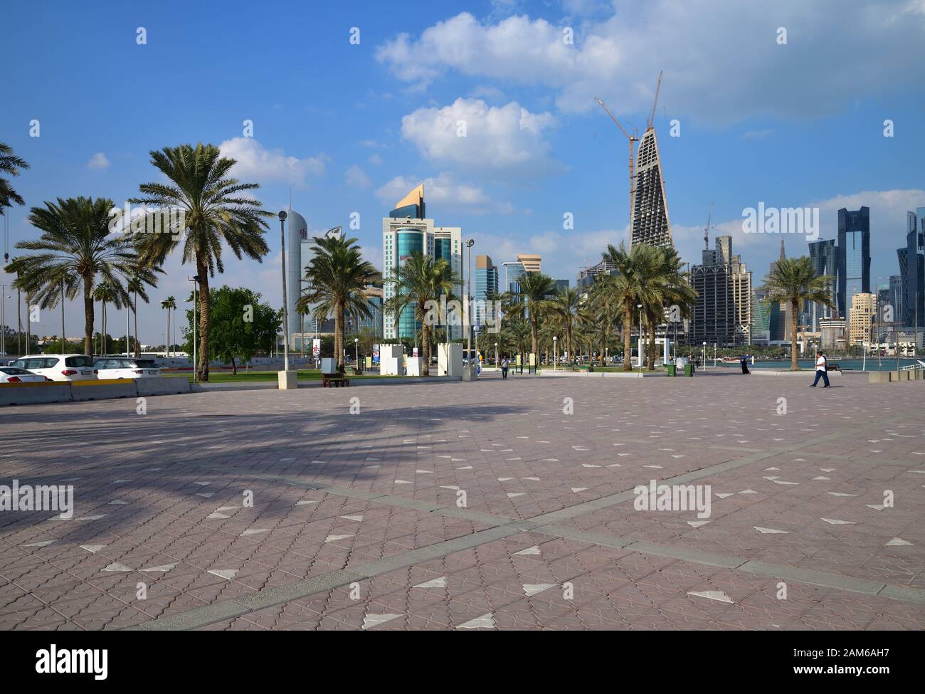 Doha, Qatar - Nov 21. 2019. Skyscrapers of West Bay Doha from Corniche ...