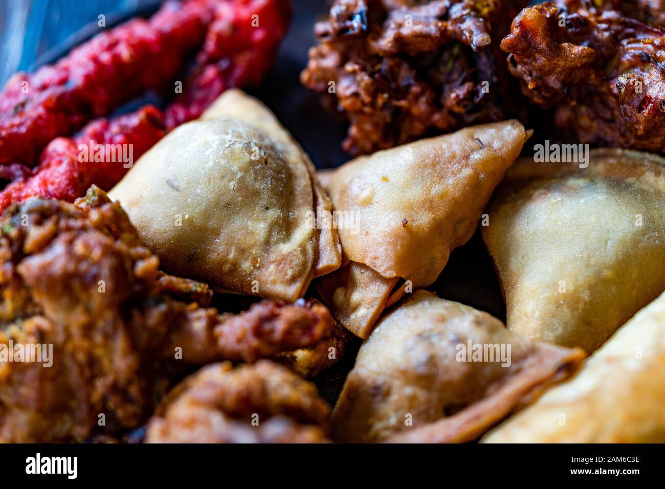 Indian Asian Food Samosas / Samsa with Pakora, Aloo Tikki and Spring ...