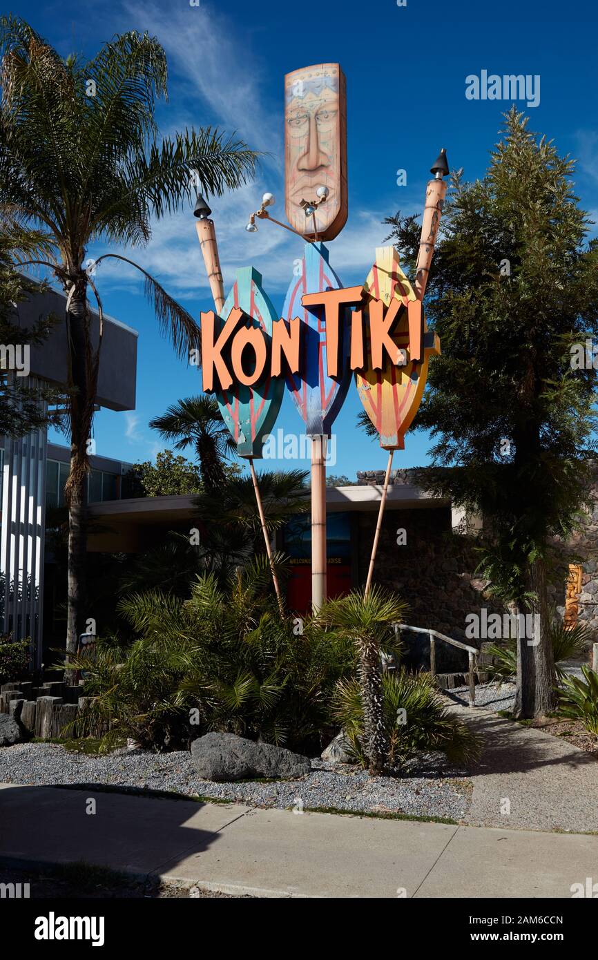 Outdoor sign at Kon Tiki bar and restaurant in Tucson, Arizona Stock ...
