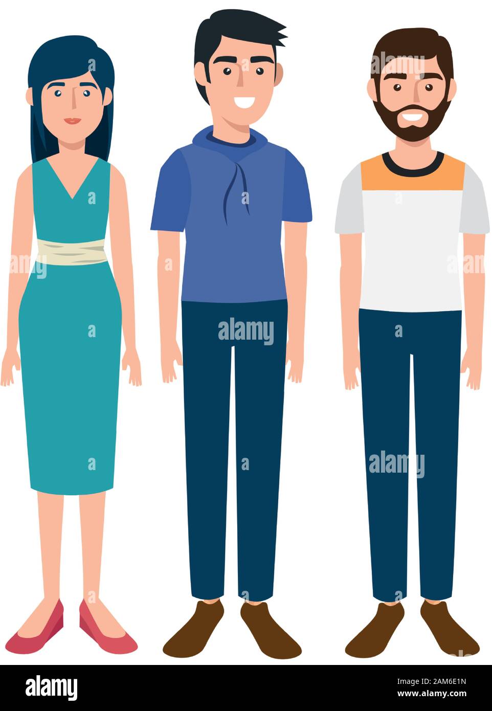 group of young people avatar characters Stock Vector Image & Art - Alamy