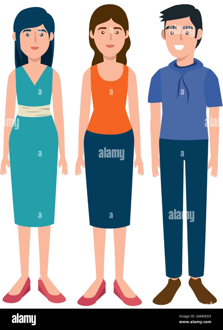 group of young people avatar characters Stock Vector Image & Art - Alamy