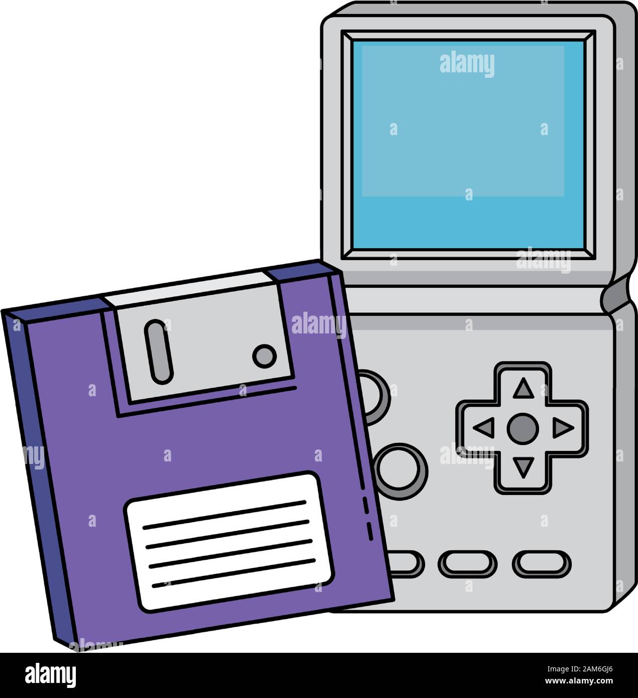 floppy with video game handle nineties style Stock Vector Image & Art ...