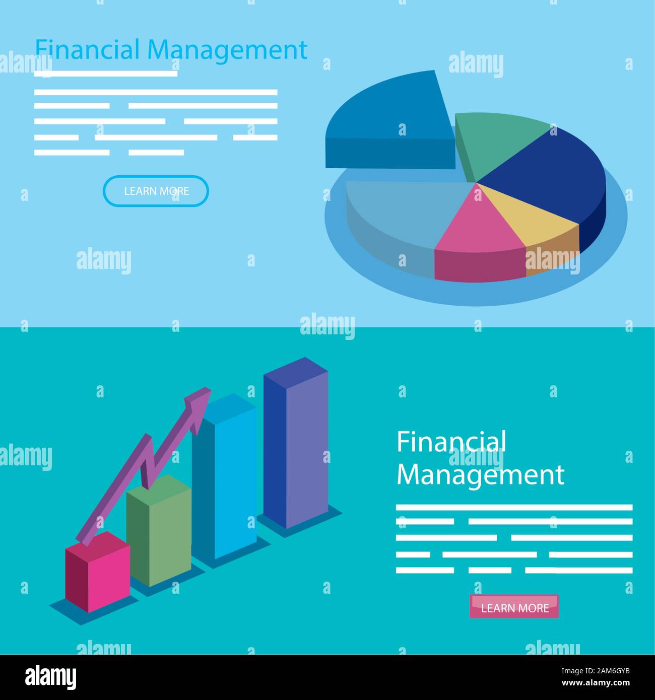 set poster of financial management with icons Stock Vector Image & Art ...