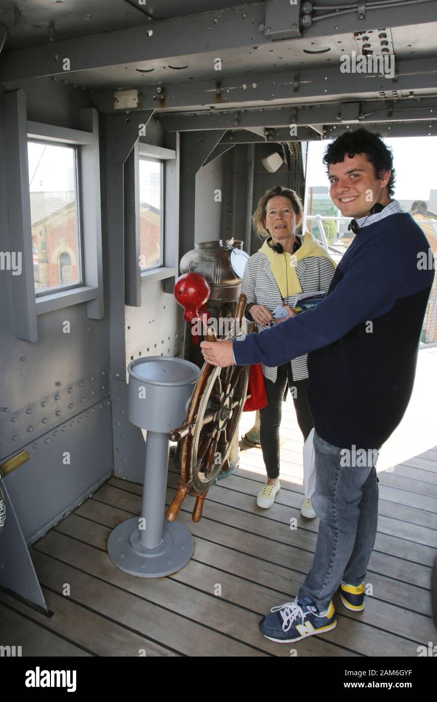 Spanish tourists Jaime Humeau poses with his mum Julia Del Castillo on ...