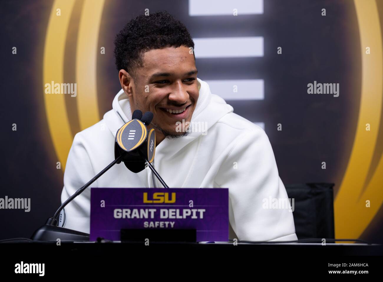 New Orleans, LA, USA. 11th Jan, 2020. Grant Delpit (7) of the LSU ...