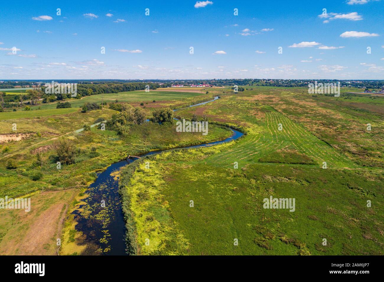 Aerial view narrow valley river hi-res stock photography and images - Alamy