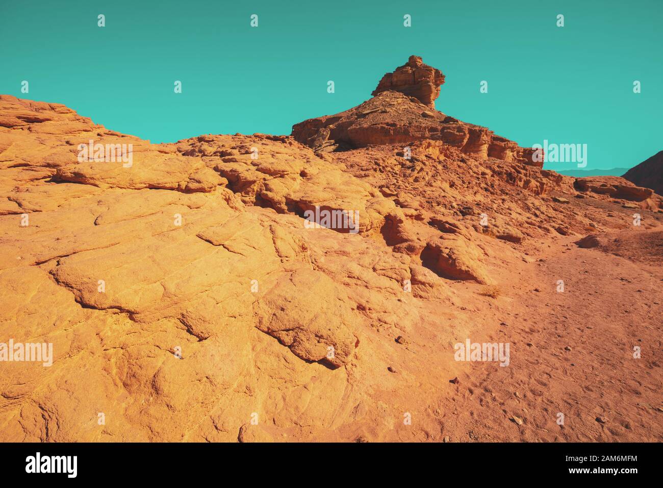 Desert nature landscape. Sandstone rocks in Timna park, Israel Stock ...