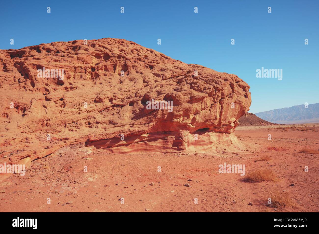 Desert nature landscape. Sandstone rocks in Timna park, Israel Stock ...