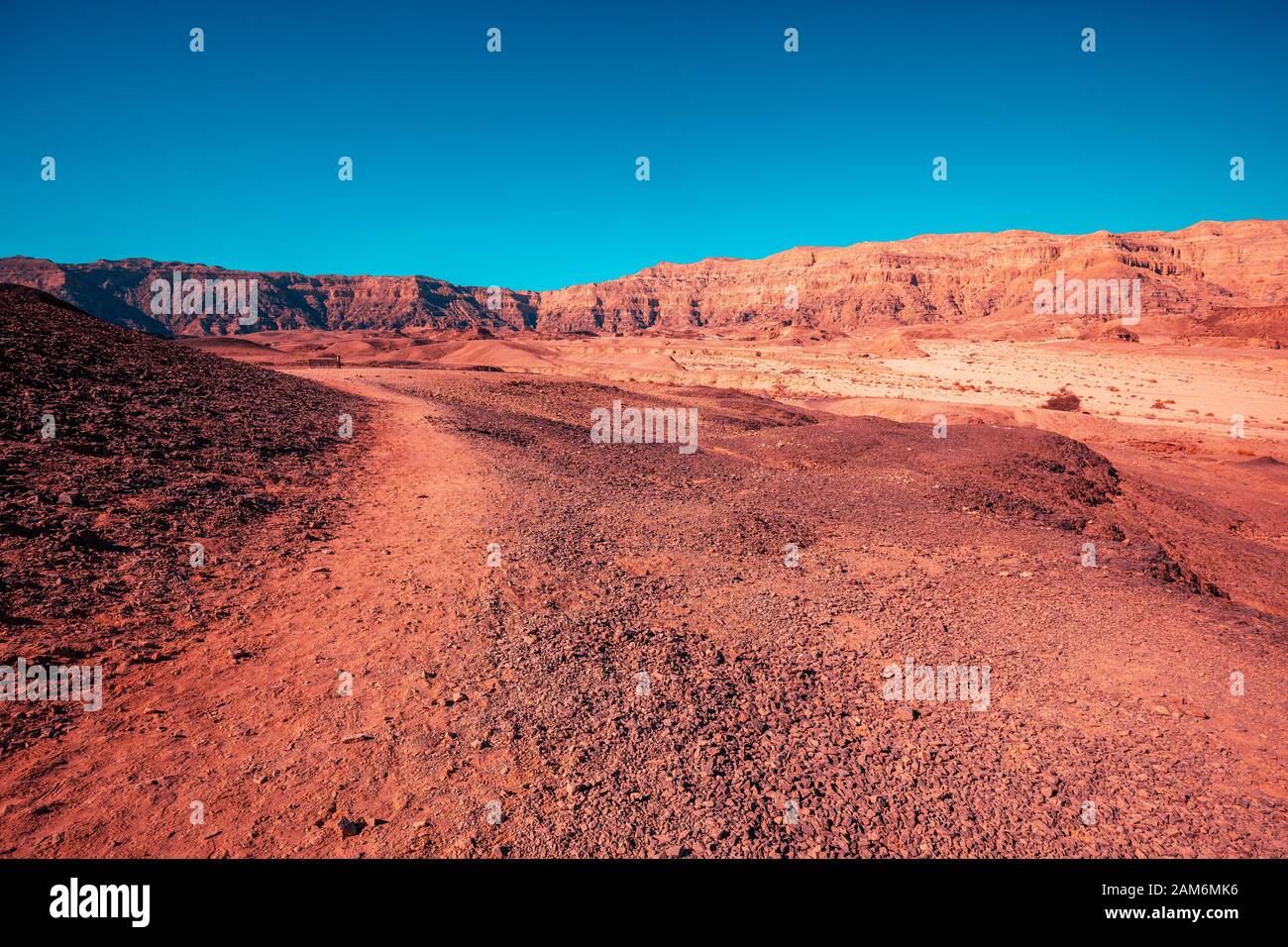 Desert nature landscape. Sandstone rocks in Timna park, Israel Stock ...