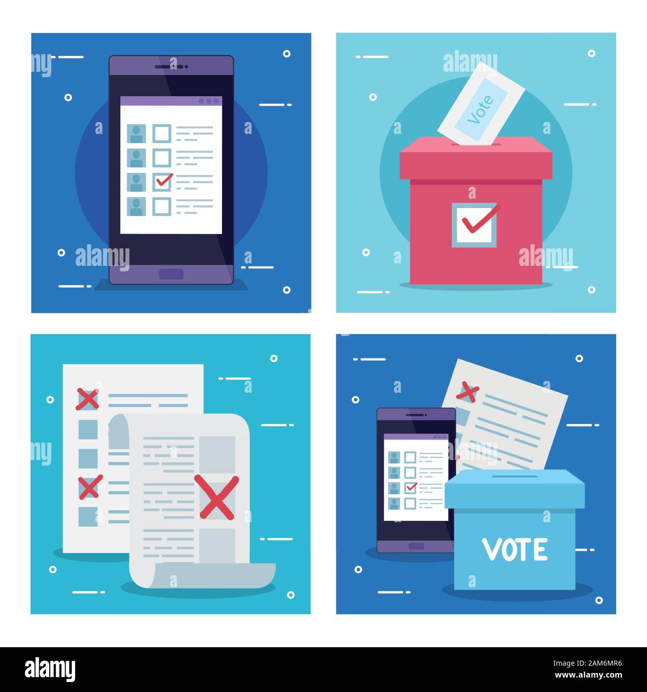 set poster of vote with icons Stock Vector Image & Art - Alamy