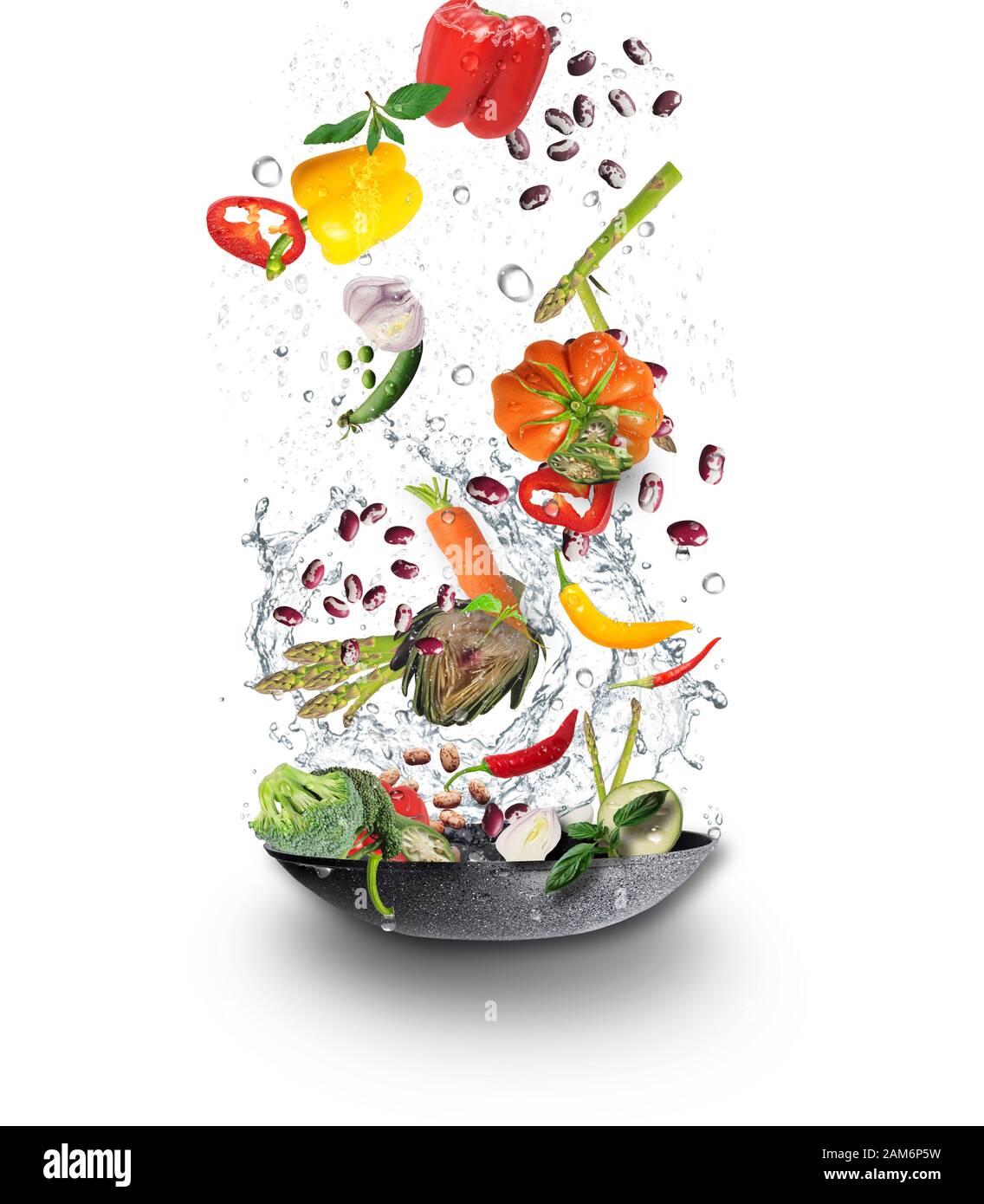 Assorted vegetables falling hi-res stock photography and images - Alamy