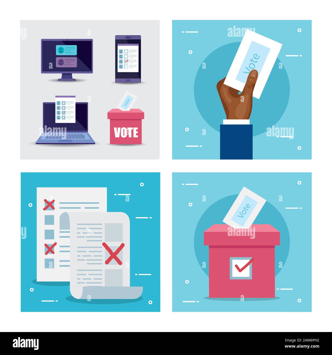 set poster of vote with icons Stock Vector Image & Art - Alamy