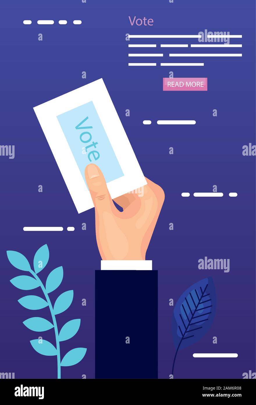 poster of vote with hand and vote form Stock Vector Image & Art - Alamy