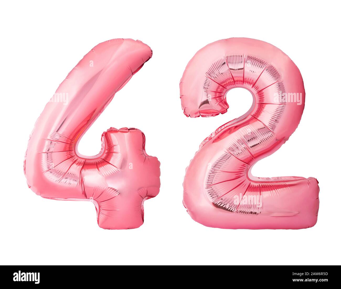 Number 42 forty two made of rose gold inflatable balloons isolated on ... Number 42 forty two made of rose gold inflatable balloons isolated on ...