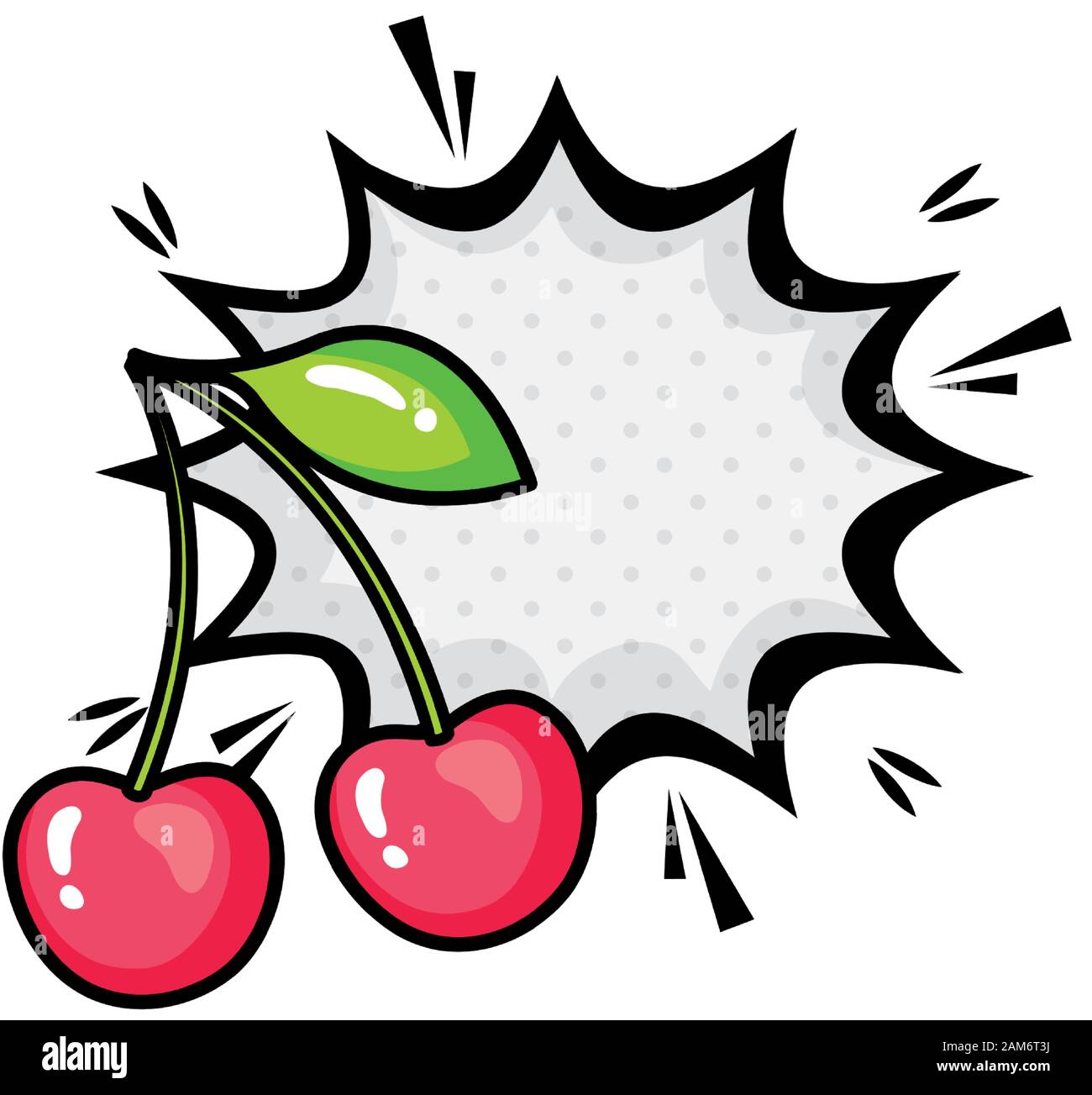 cherries with explosion pop art style icon Stock Vector Image & Art - Alamy