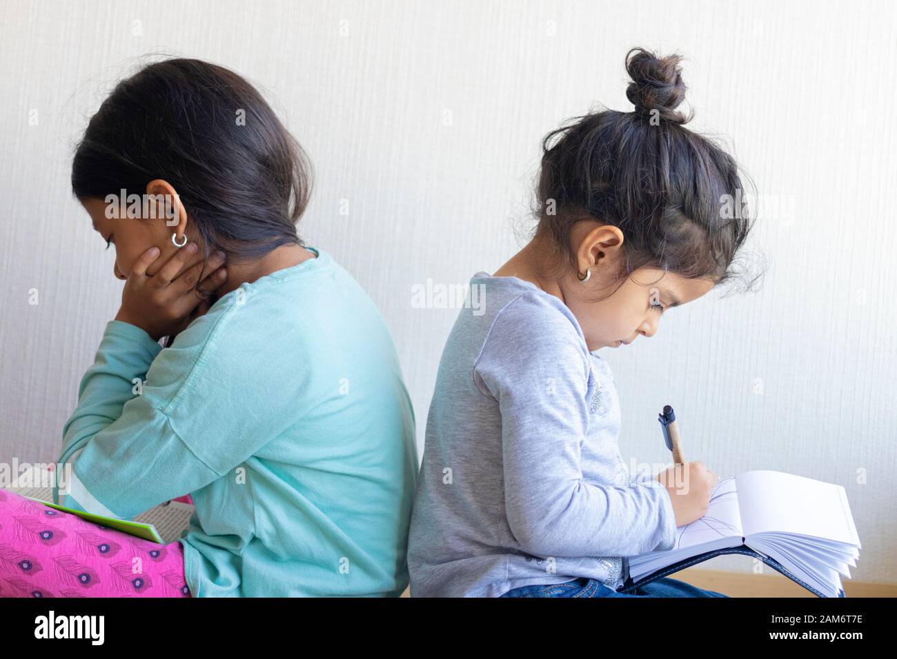 Two girls studying together Stock Photo - Alamy