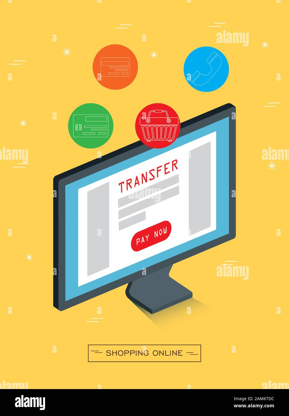 online store with computer and icons Stock Vector Image & Art - Alamy