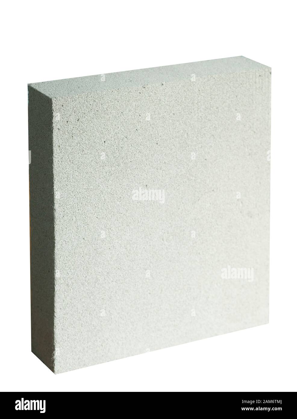 Lightweight construction brick isolated on white. Lightweight foamed ...