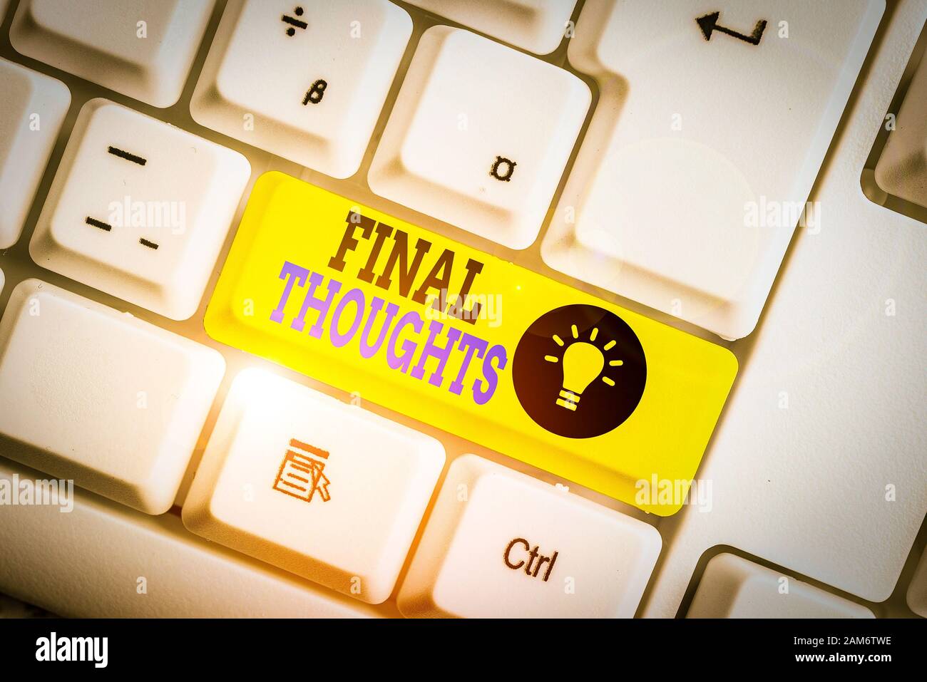 Text sign showing Final Thoughts. Business photo showcasing the ...