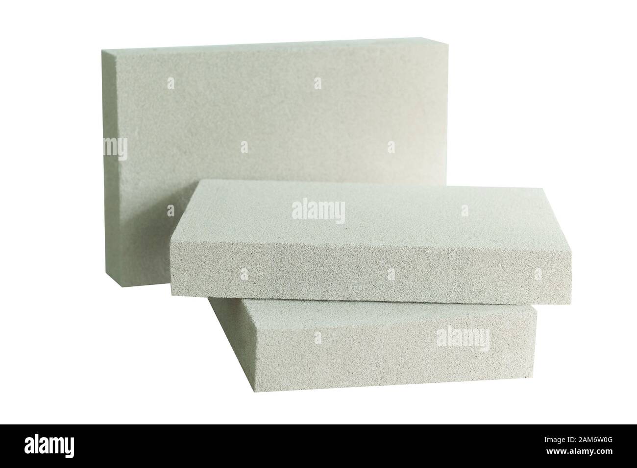 Lightweight construction brick isolated on white. Lightweight foamed ...