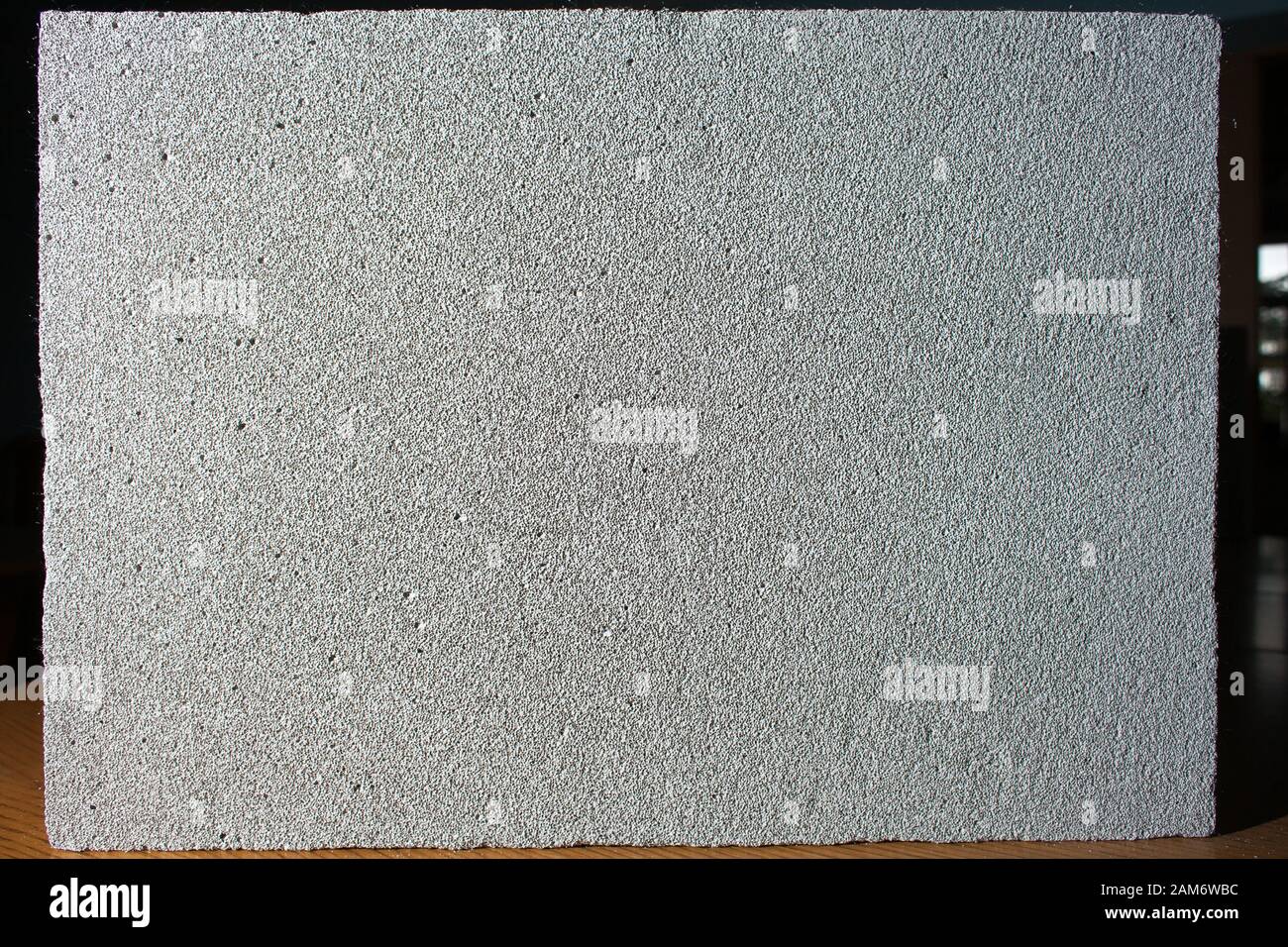 Foam concrete blocks wall as a background grey. Lightweight ...