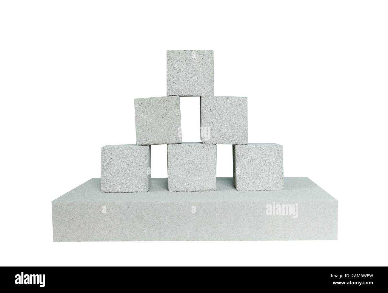 Lightweight construction brick isolated on white. Lightweight foamed ...