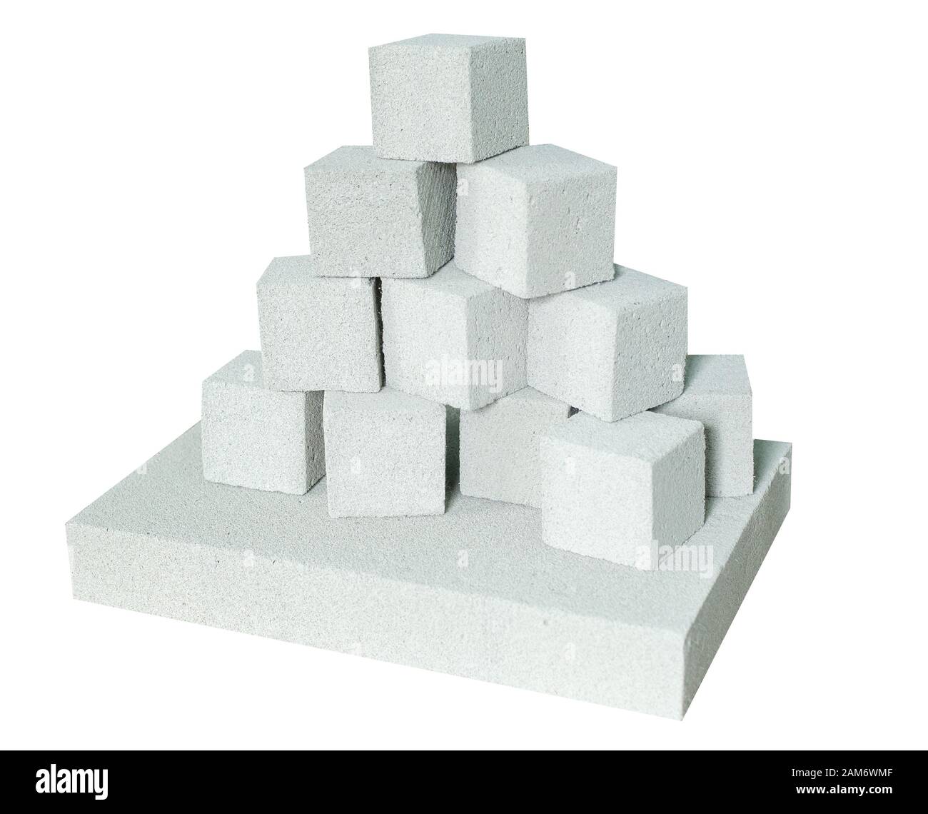 Lightweight construction brick isolated on white. Lightweight foamed ...