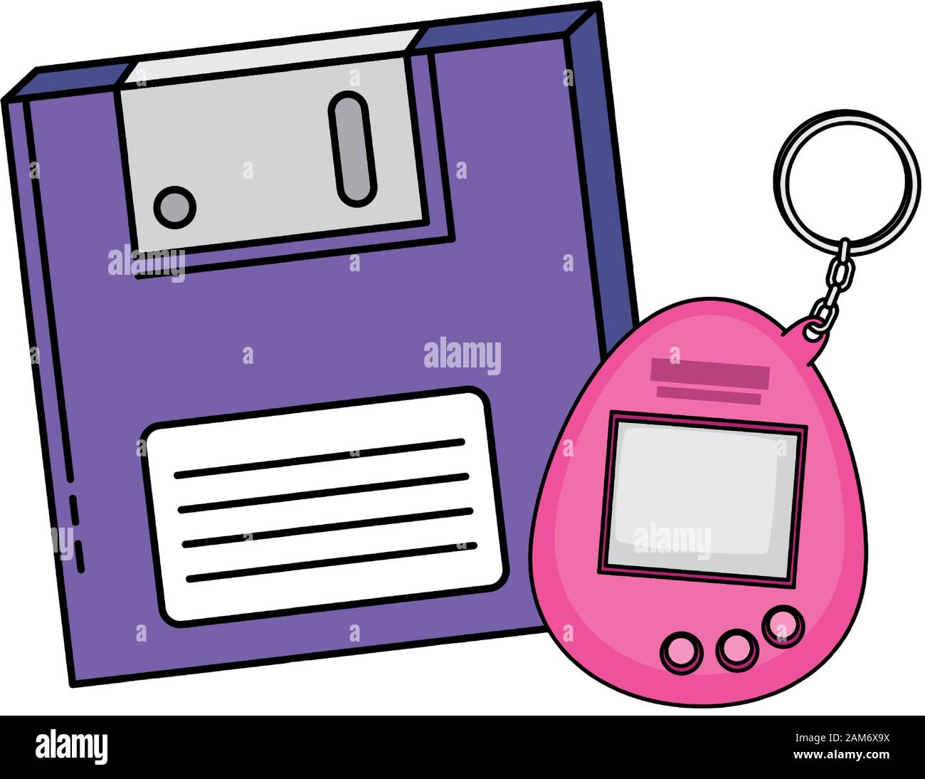 floppy with video game mascot nineties retro style Stock Vector Image ...