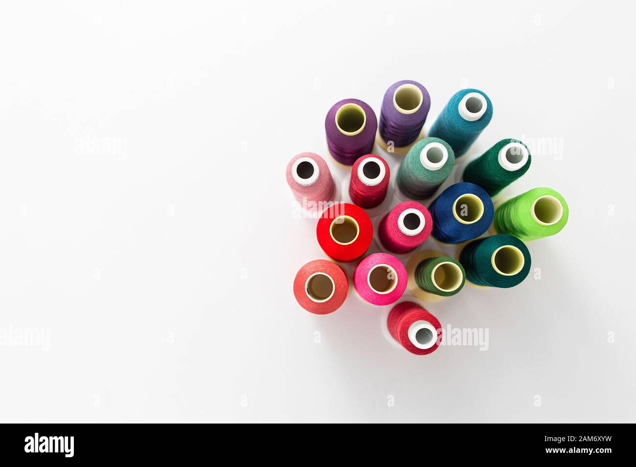 Sewing background. Set of tailoring tools on white background Stock ...