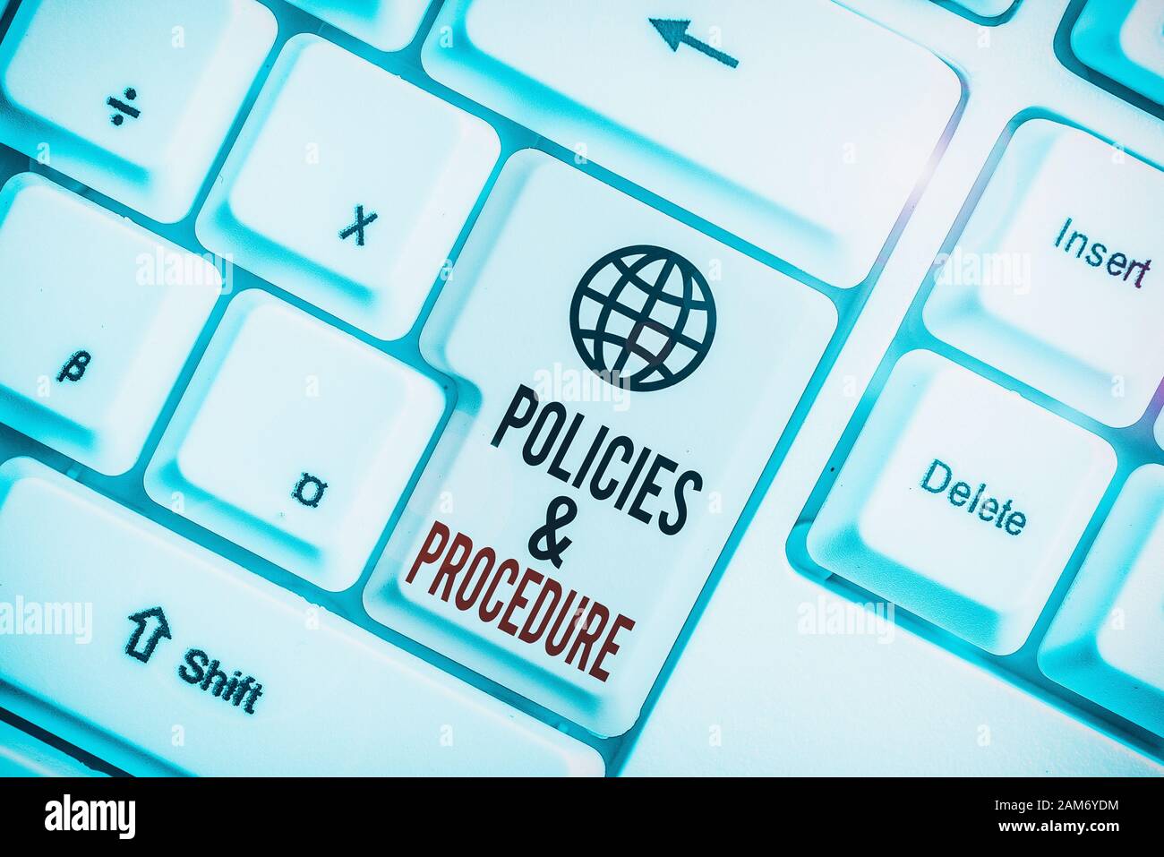 Writing note showing Policies And Procedure. Business concept for list ...